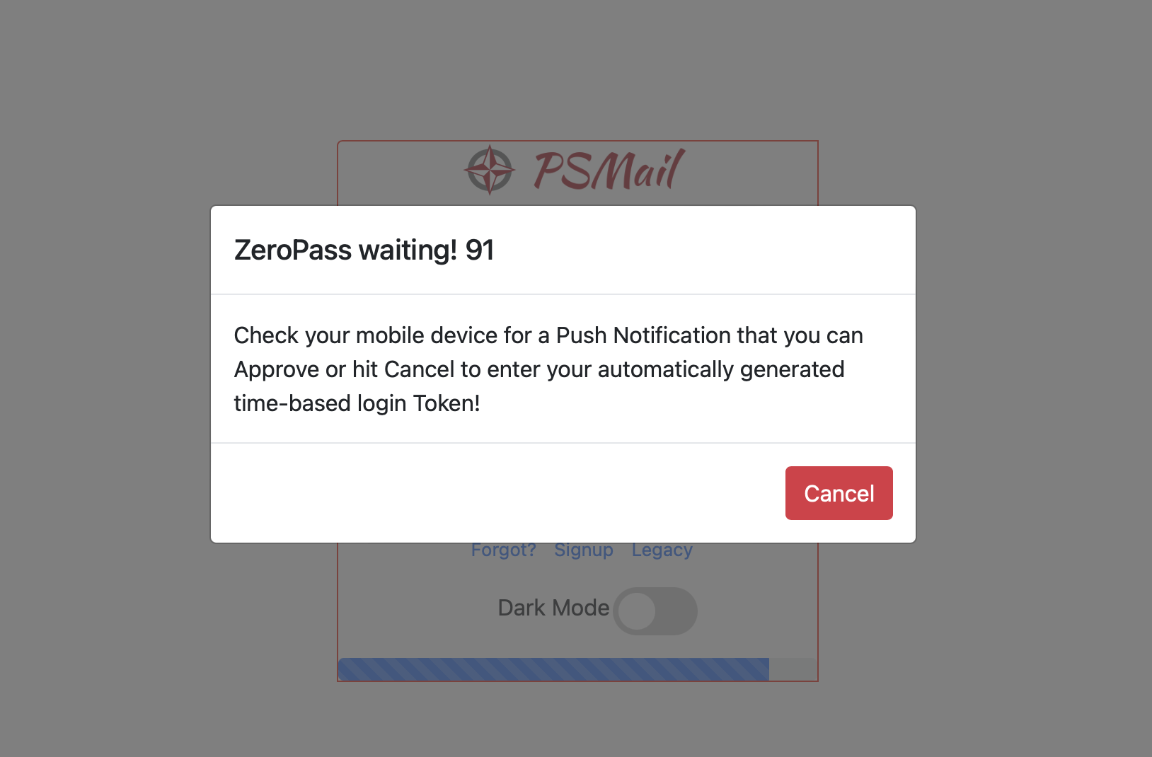ZeroPass – Push Authentication – PSMail.net support pages