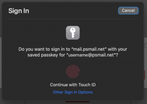 ZeroPass – Browser Login – PSMail.net support pages
